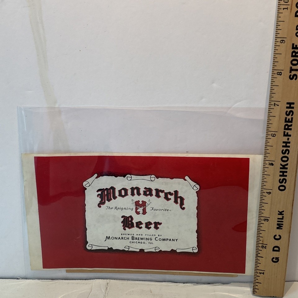 Monarch Brewing Company Beer Label, Chicago, Illinois | eBay