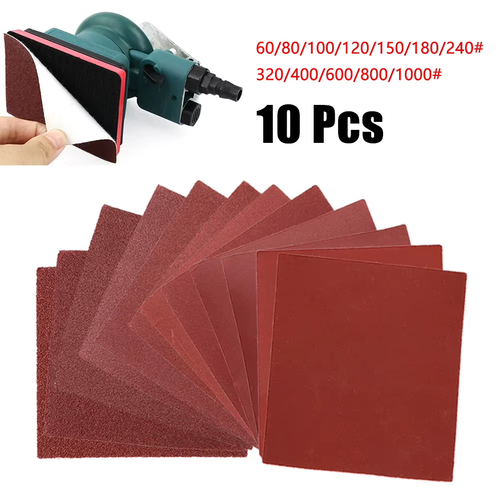 10Pcs 110X100Mm Sandpaper Flocking Sanding Pad 60-1000 Grit Sand Paper ...