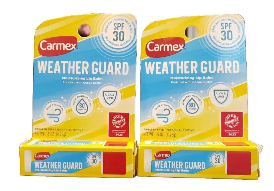 2 Pack- Carmex Weather Guard Moisturizing Lip Balm SPF 30 *EXP 8/24* | eBay