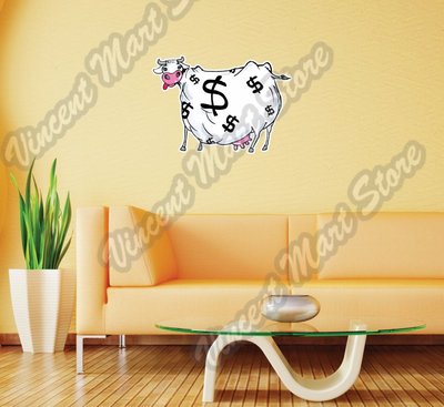 Fat Cash Cow Dollar Sign Money Gift Wall Sticker Room Interior Decor 25 ...