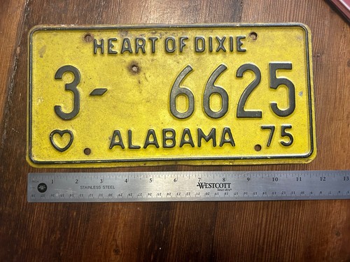 1975 Alabama License Plate - 3 6625 - Original Paint | eBay