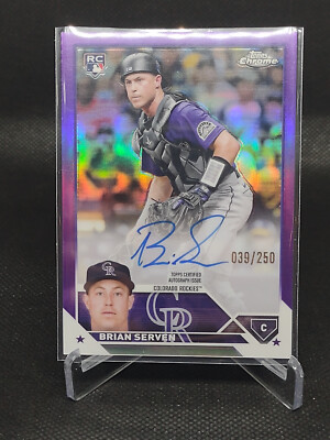 2023 Topps Chrome BRIAN SERVEN RC AUTOGRAPH PURPLE REFRACTOR /250 #RA ...