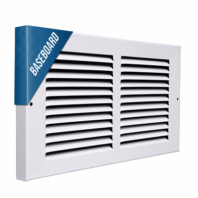 Baseboard Return Air Grille | Vent Cover Grill | 7/8" Margin Turnback ...