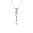 Sterling Silver Lab Grown Diamond Fashion Necklace 18" Silver Cable ...
