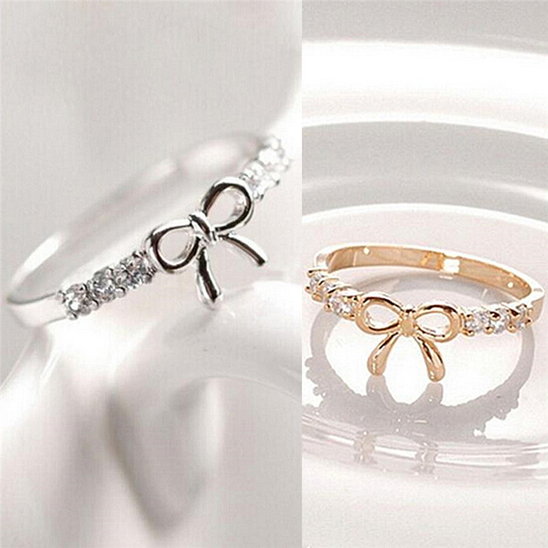 Hot Fashion Womens' Sexy Butterfly Jewelry Hot Simple Ladies Crystal Bow Ring*cg | eBay