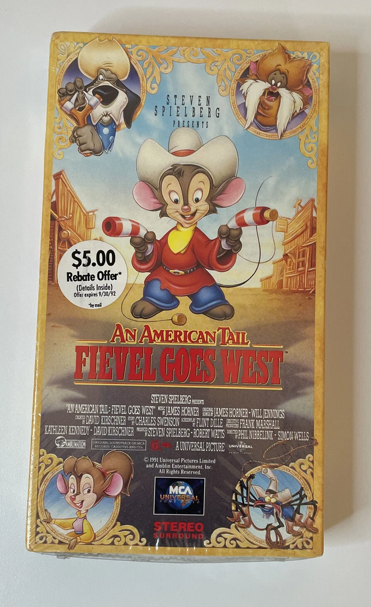 An American Tail Fievel Goes West 1992 Vhs Video Cassette 58 Off