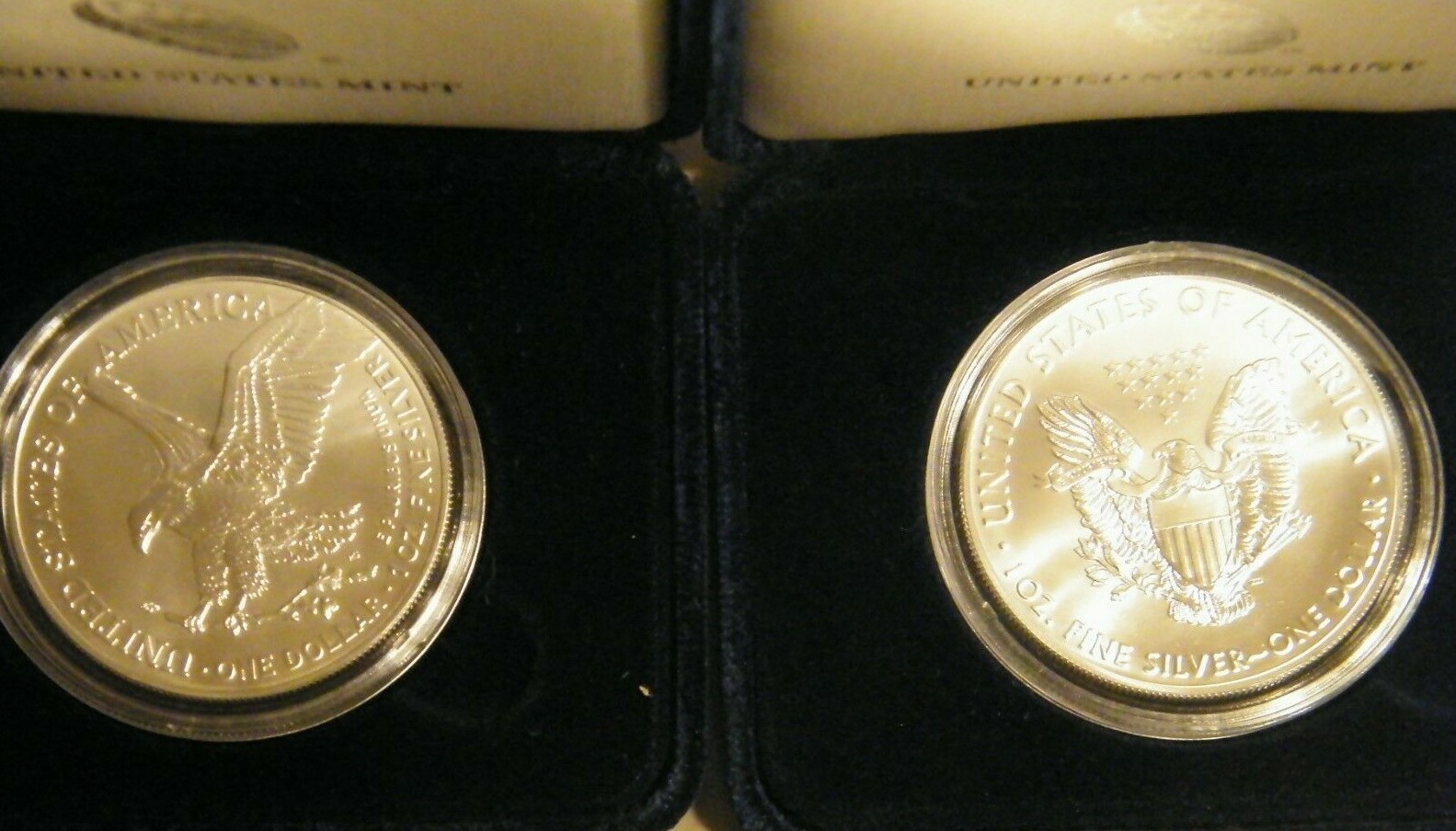 2021 American Silver Eagle 1 oz BU Uncirculated Coin Velvet Case Type 1 ...