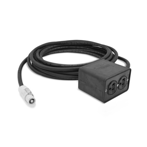 Hand-Built Cable PowerCon Gray to 4 Edison Female - Rubberized Quad Box ...