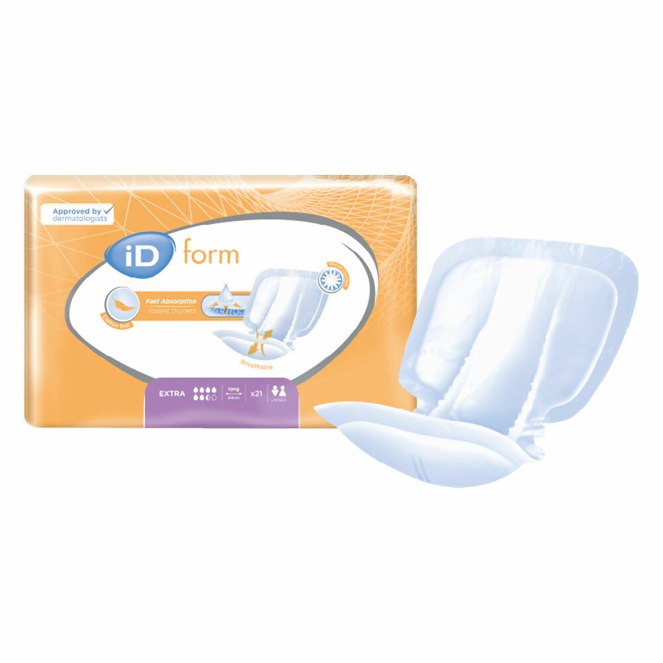 iD Expert Form Extra Size 2 - 6 Pack of 21 Incontinence Pads Moderate ...
