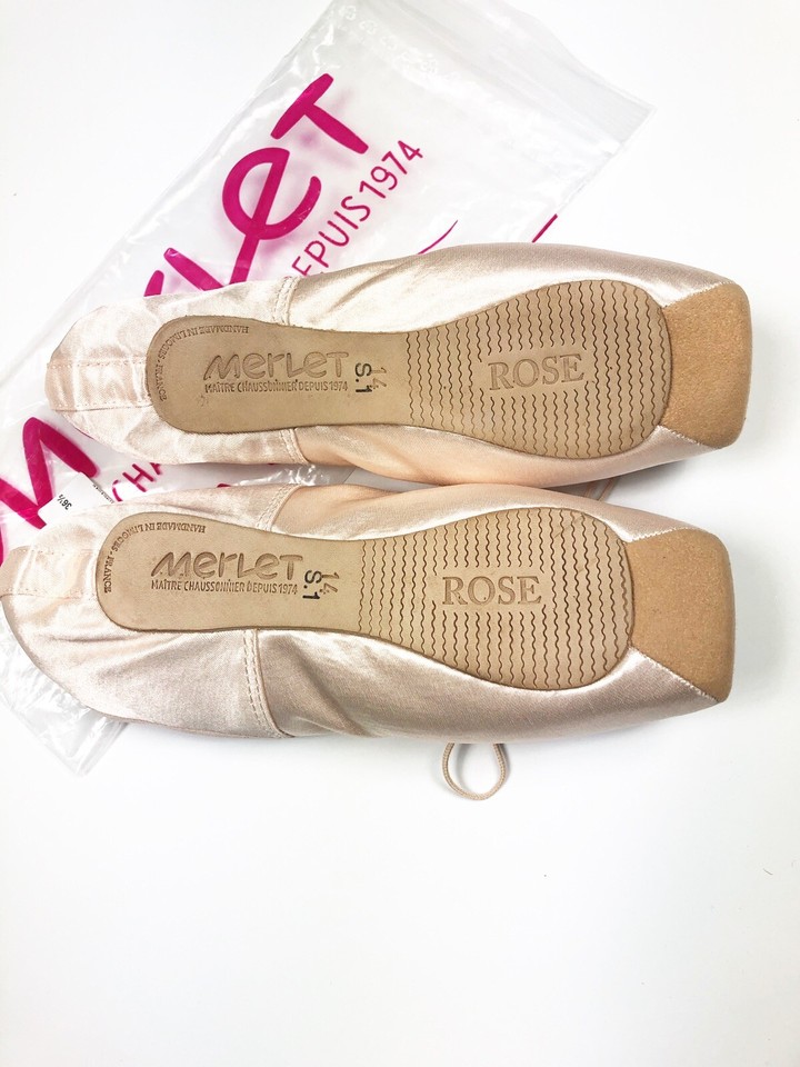 Ballet Shoes Merlet Womens "Rose" Suede Tip Pointe Shoe Size 36 1/2 C ...