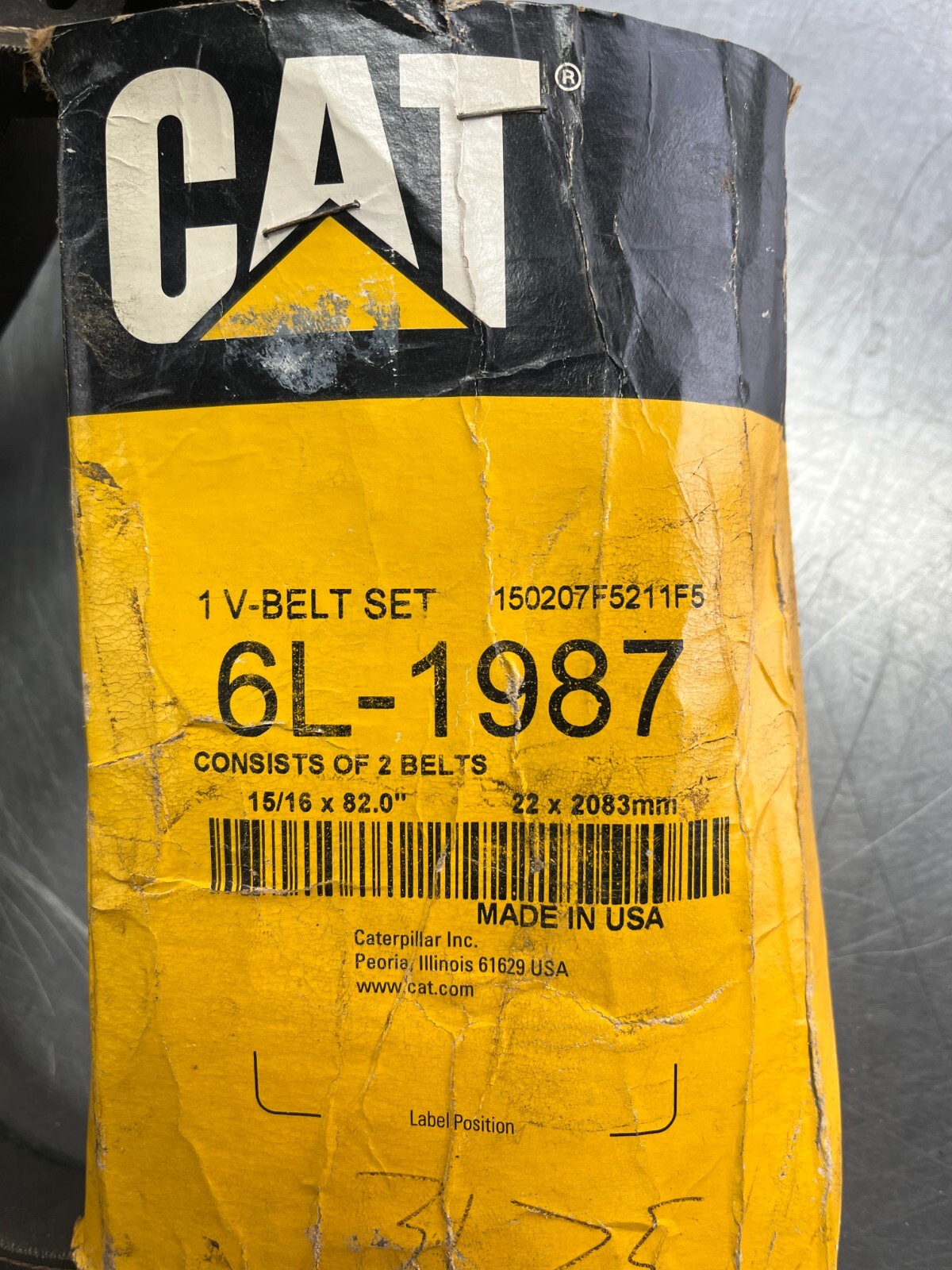 6L1987 GENUINE OEM CAT V-BELT SET Qty of TWO 3L-9489 Belts Caterpillar ...