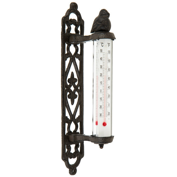 Rustic Wall Thermometer Bird Cast Iron Ornate Indoor Outdoor Garden 10. ...