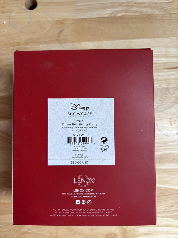 Lenox Tinker Bell Sitting Pretty Ornament - NIB | eBay