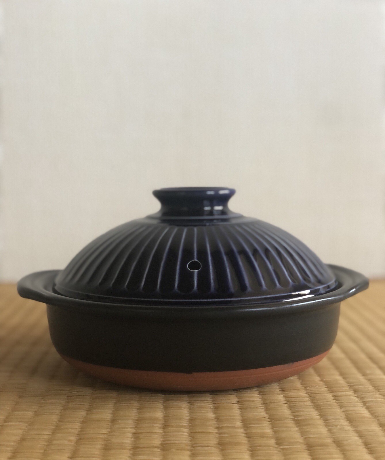 Banko ware 1-2ppl Donabe KIKUHANA Hot Pot Clay Earthenware Modern Blue ...
