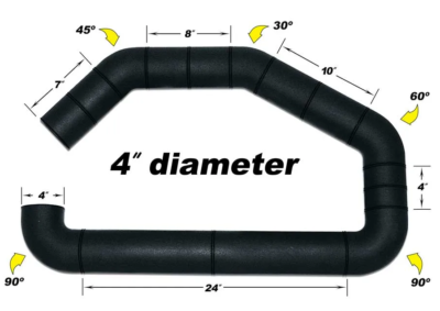 Airaid 100-400 Universal 4" LS Engine Swap U-Build-It Cold Air Intake ...