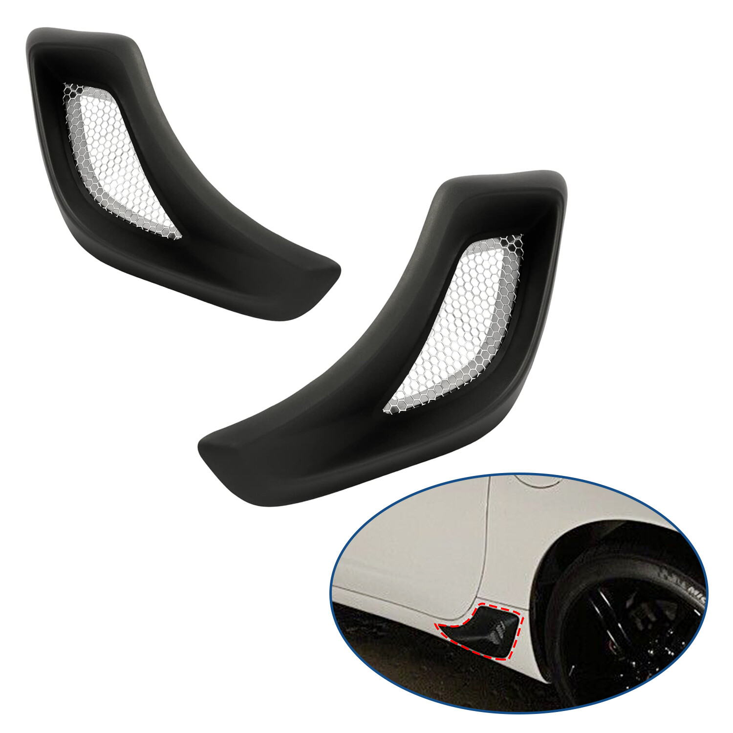 1997-2004 C5 Corvette Z06 ZO6 Rear Lower Brake Cove Duct Scoop Vent Kit ...