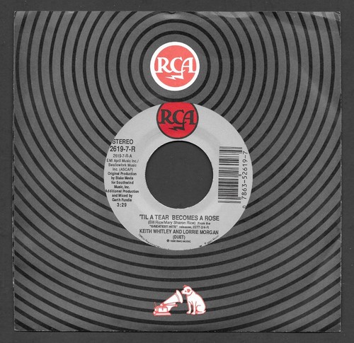 KEITH WHITLEY and LORRIE MORGAN - TIL A TEAR BECOMES A ROSE - MINT 45 ...