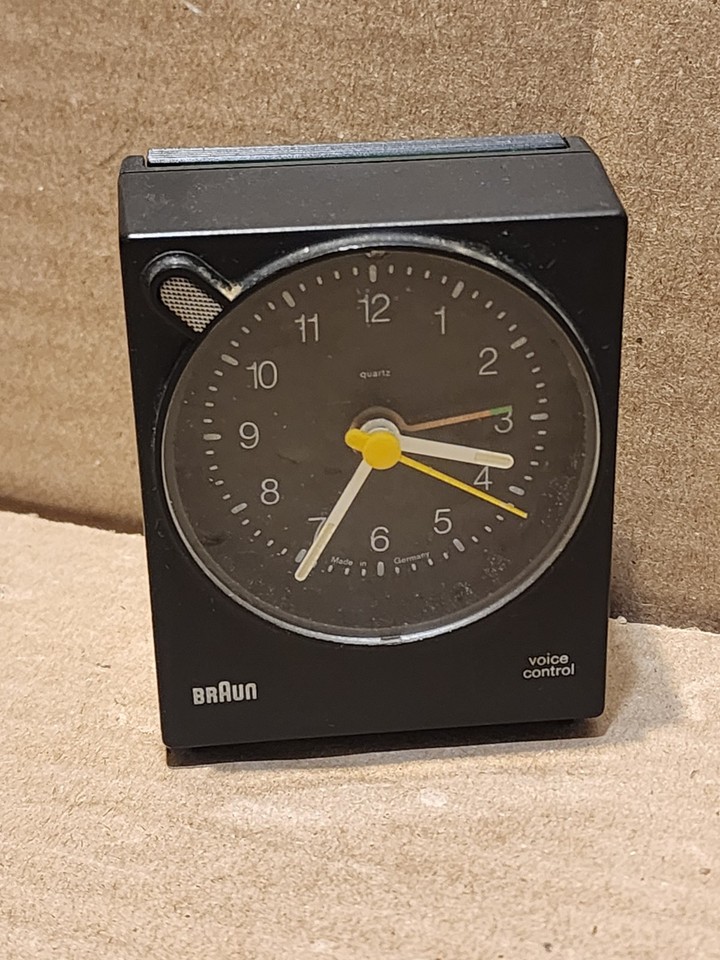 VINTAGE BRAUN TRAVEL ALARM CLOCK TYPE 4763 AB30 vs VOICE CONTROL MADE ...
