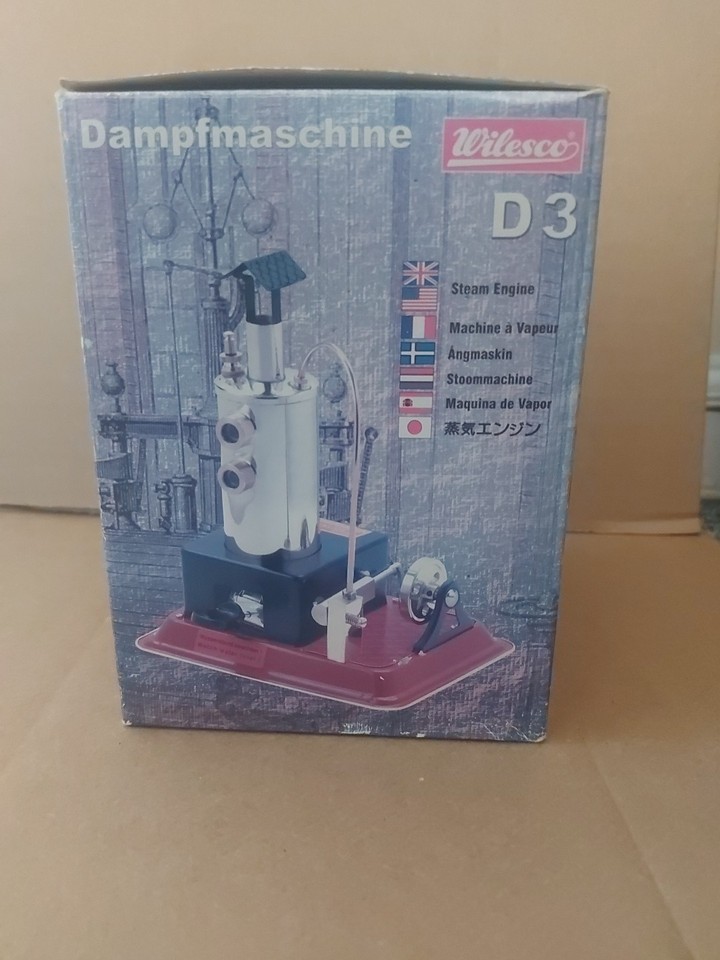 Wilesco D3 Stationary Steam Engine With Upright Brass Boiler Live Steam ...