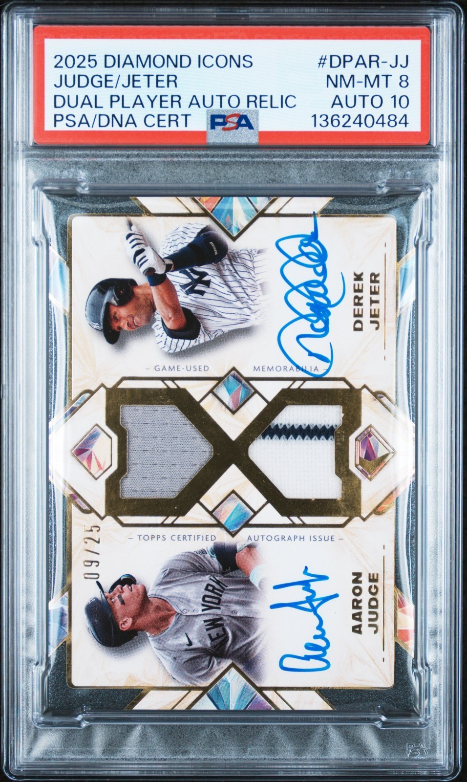 2025 Topps Diamond Icons Aaron Judge/Derek Jeter Dual GU Relic /25 ...