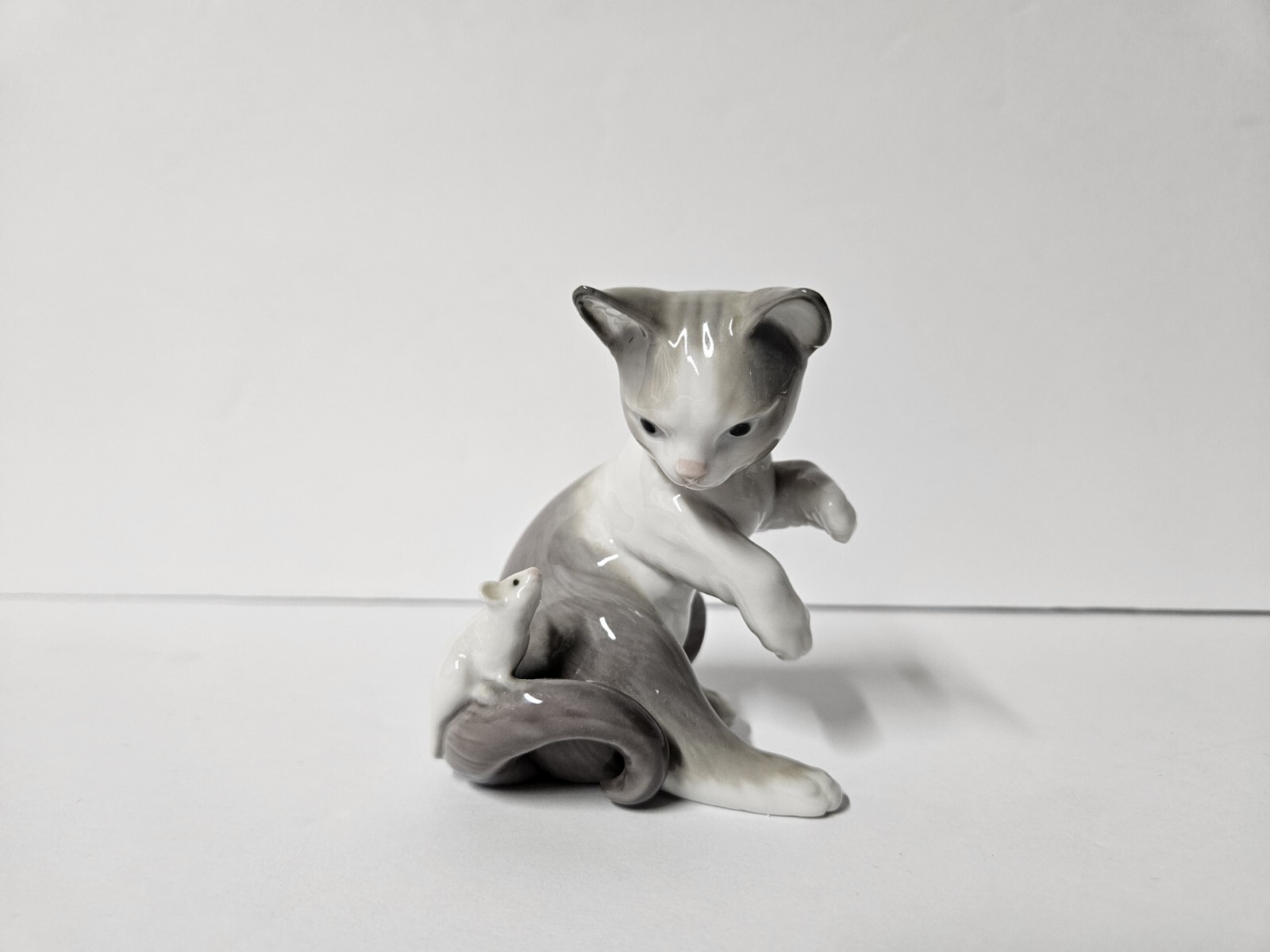 Vintage Lladro Cat and Mouse 5236 Porcelain Figurine Spain with ...