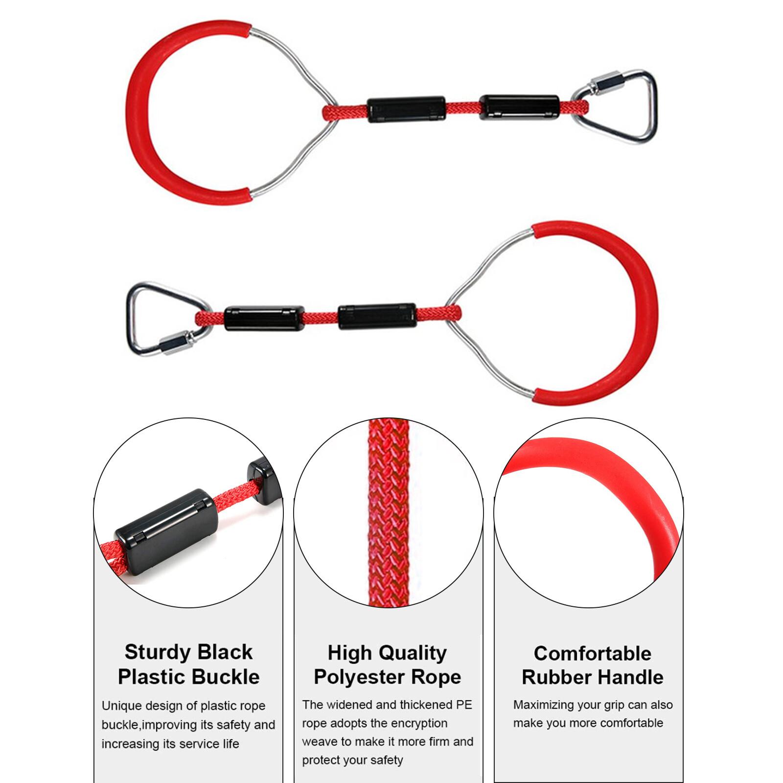 4 Colors Heavy Duty Swing Gymnastic Ring Children Trapeze Bar Pull Up ...