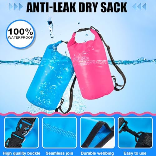 2 Pcs Waterproof Dry Bag 20L/10L Floating Waterproof Dry Bag Backpack ...