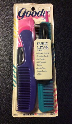 Vintage GOODY 1989 Family Pack Hair Combs New Old Stock - Pack of 6 ...