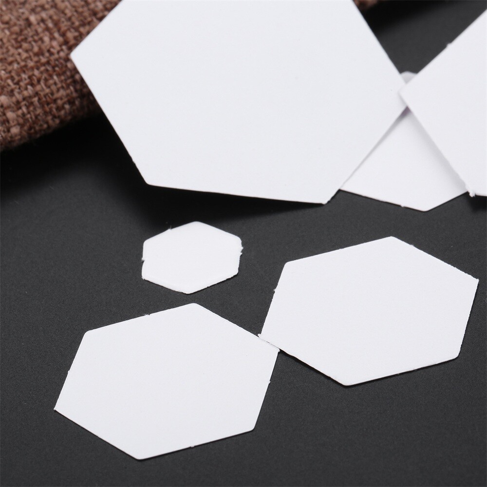 5 Size Hexagon Paper Piece Templates 100Pcs fits For Garment Fabric ...