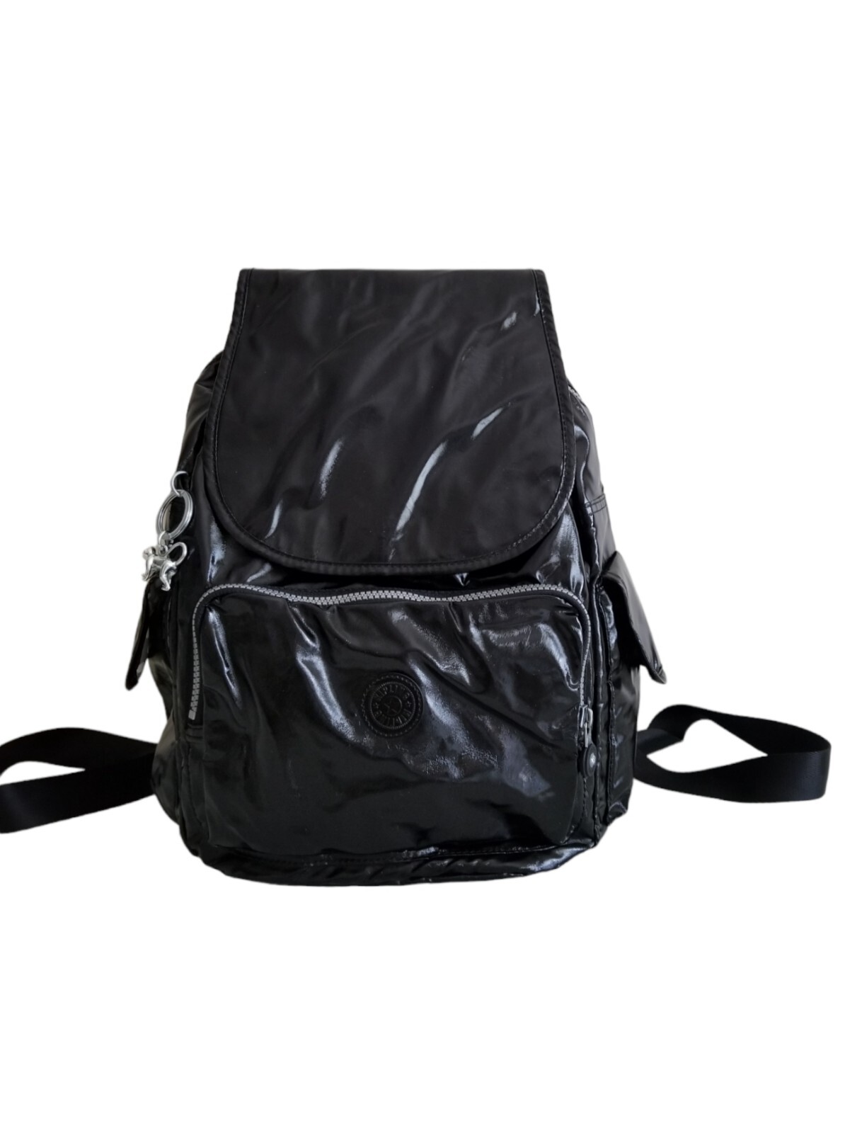 Kipling Ravier Shinny Black Medium Backpack Patent Fi… - Gem