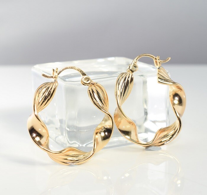 SALE 9ct Gold Filled Prom Ladies 20 - 36mm Pattern Hoop Earring Wedding ...