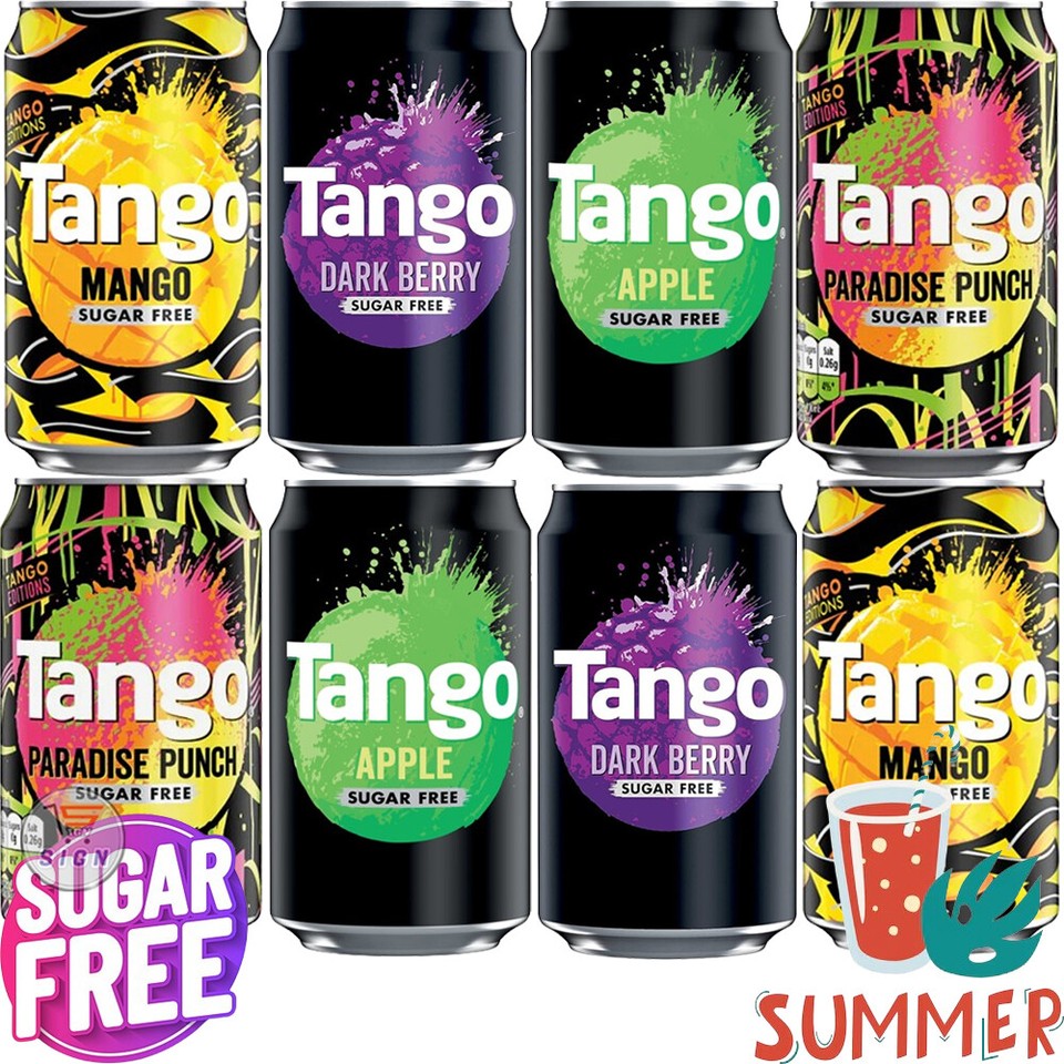 Tango Sugar Free Summer Soft Drink 330ml Dark Berry Paradise,Punch ...