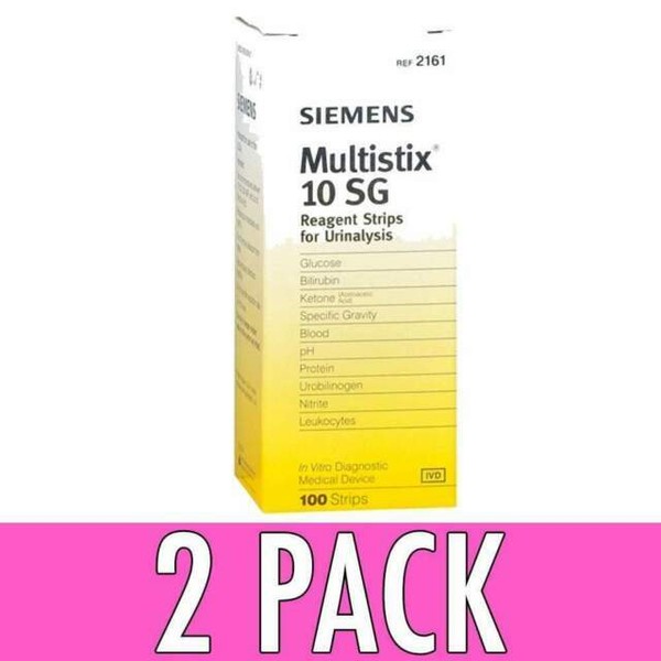 Siemens 2161 Multistix 10 SG Reagent Strips for Urinalysis - 100 Pieces ...