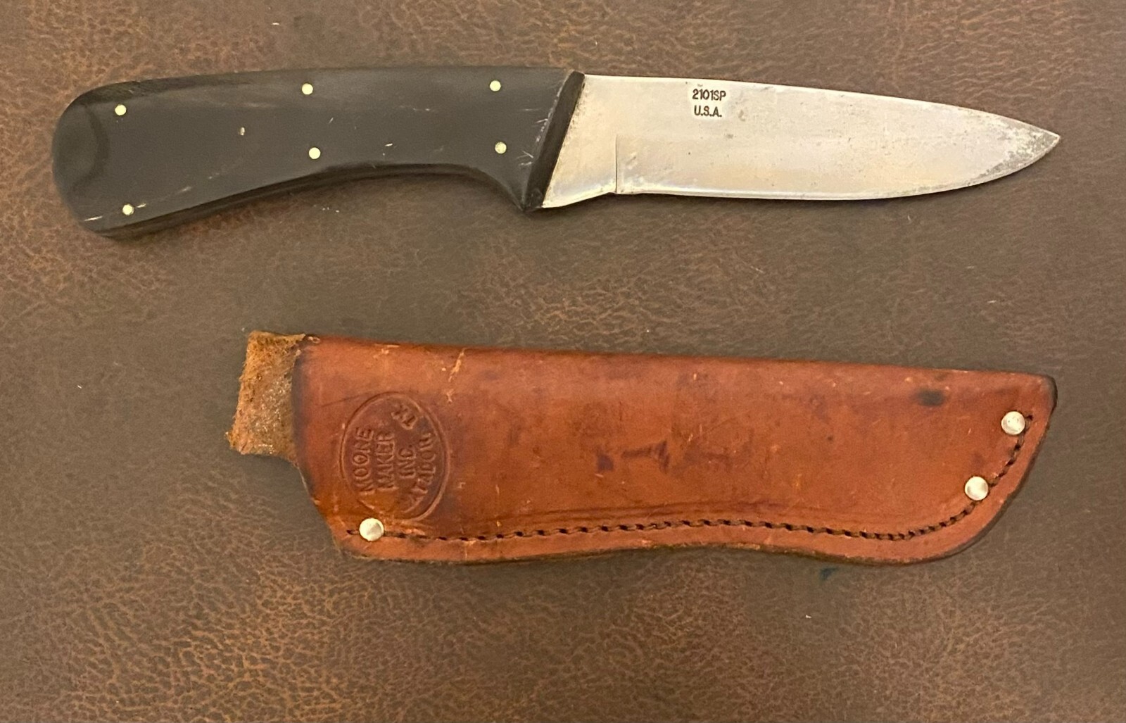 Moore Maker Matador TX 2101SP Fixed Blade Knife with Leather Sheath | eBay