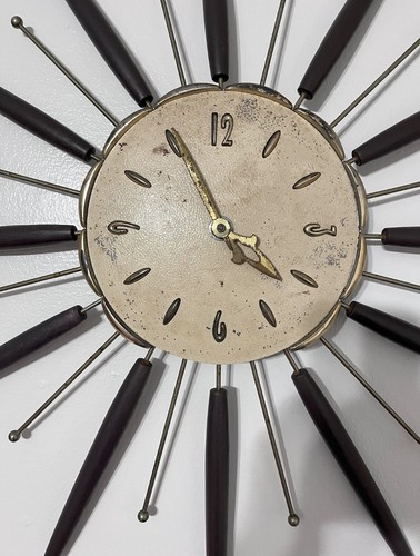 Vintage Starburst Atomic 1950s's Mid Century Clock Converted to Battery ...