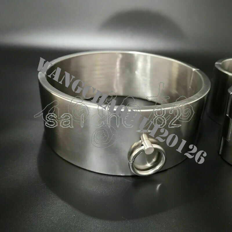 New HI-Q Stainless Steel Handcuffs Collar Ankle Shackles Pillory Screw ...