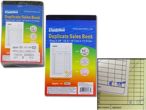 Mini Duplicate Sales Book, 3.25" x 5.5", 2-Part Carbon Copy, 50 Sets ...