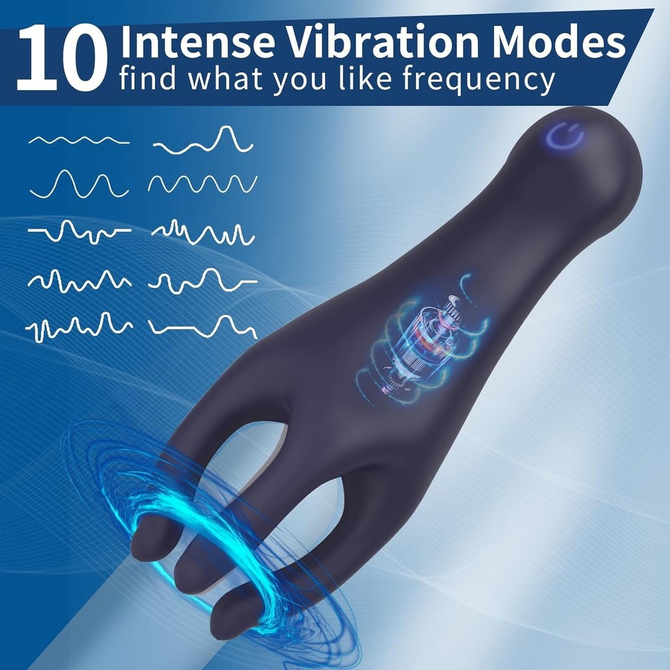 Men Penis Sensitivity Humanoid Finger Vibrator for Self Pleasure ...