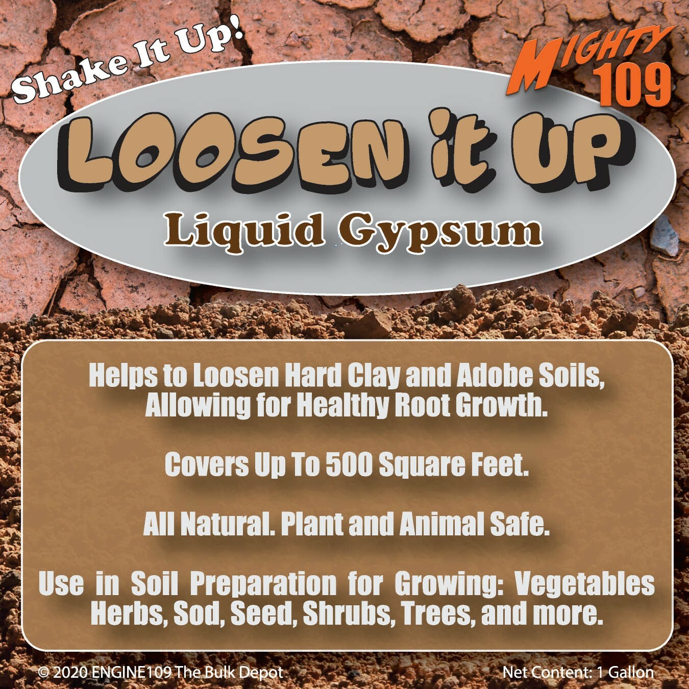 MIGHTY109 LOOSEN IT UP Liquid Gypsum, Natural Soil Softener, up to 500 ...