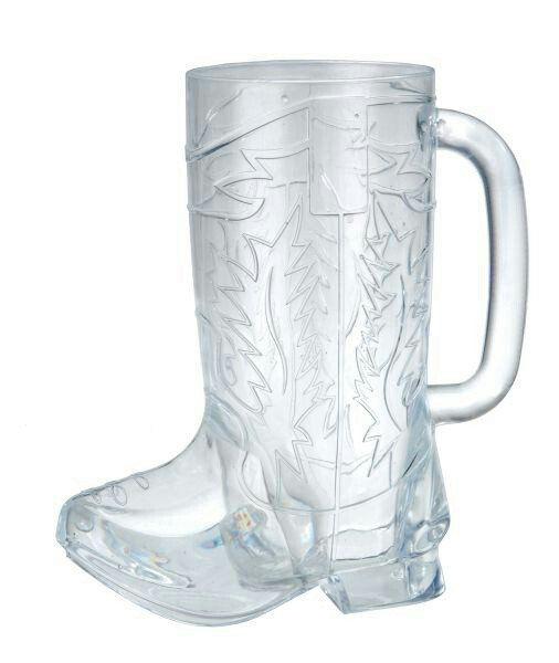 Clear Plastic Cowboy Boot Mugs