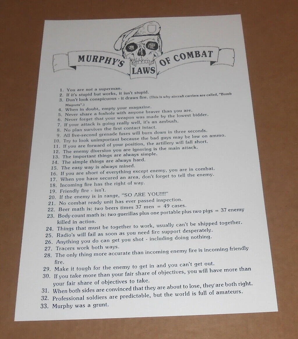 Murphys Law Of Combat Poster