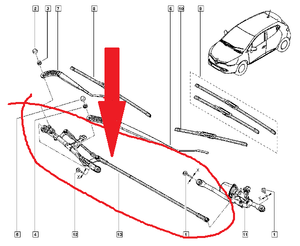 Car Parts Renault Clio IV 2013 2018 New front wiper linkages Linkage ...