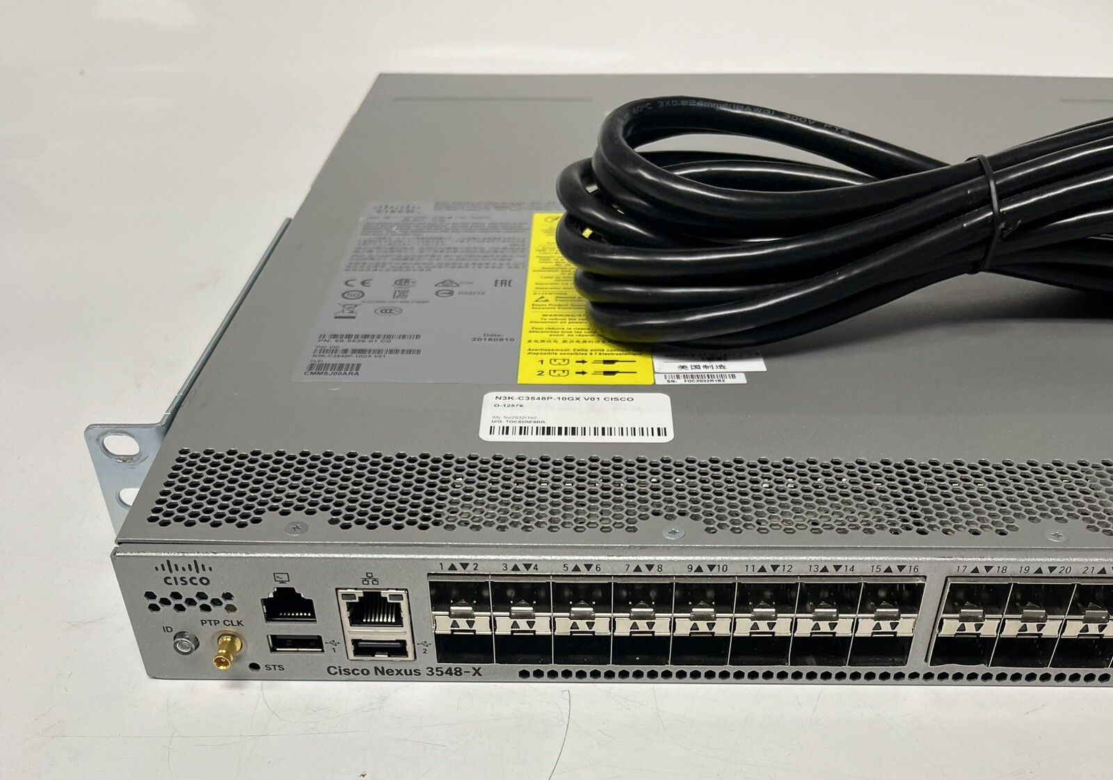 Cisco Nexus 3548 48-Port 10G 10GBase Managed Ethernet Switch N3K-C3548P ...