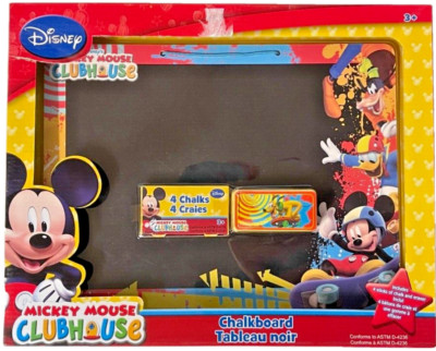 Disney Mickey Mouse Clubhouse Chalkboard Set; 4pc Chalk & Eraser Age 3 ...