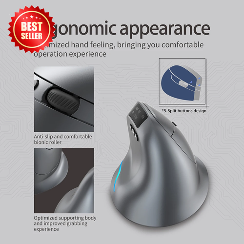 3200DPI Desktop Upright Mouse Ergonomic Vertical Gaming Mouse 8 Buttons ...