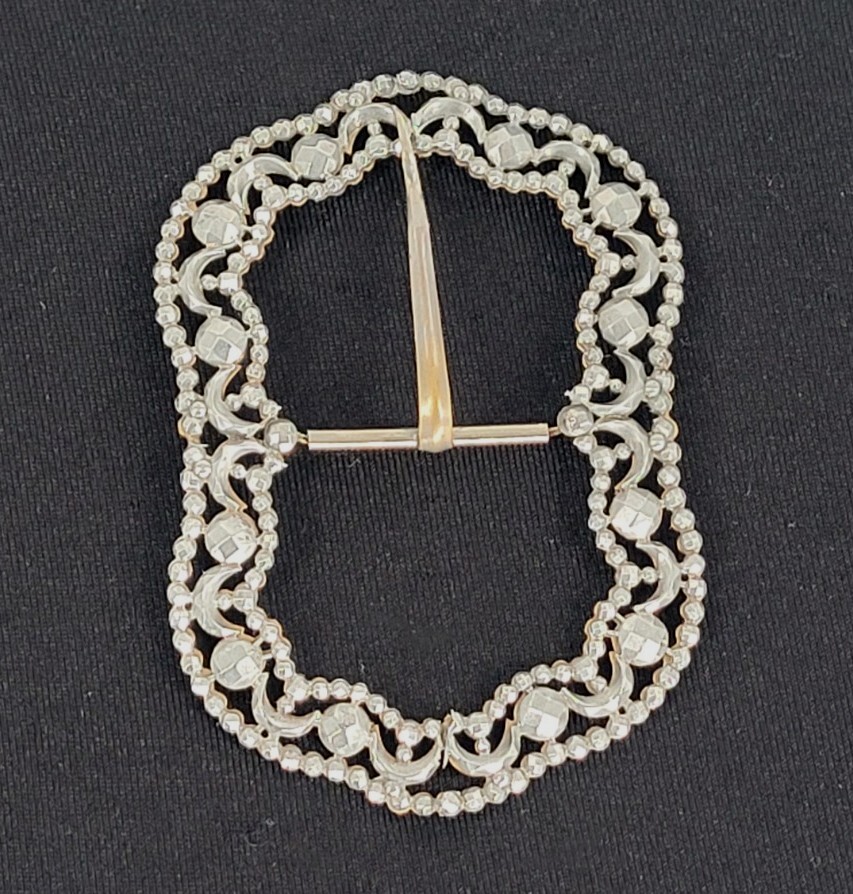 1880s 'Cut Steel' on Brass Victorian Revival Belt Buc… - Gem