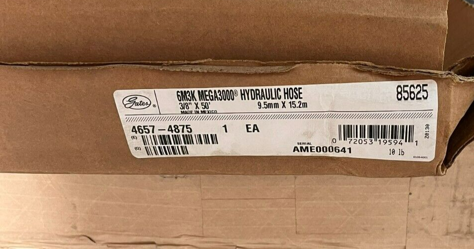 Gates 4657-4875 Mega3000 Hydraulic Hose 3/8" x 50' ^ | eBay