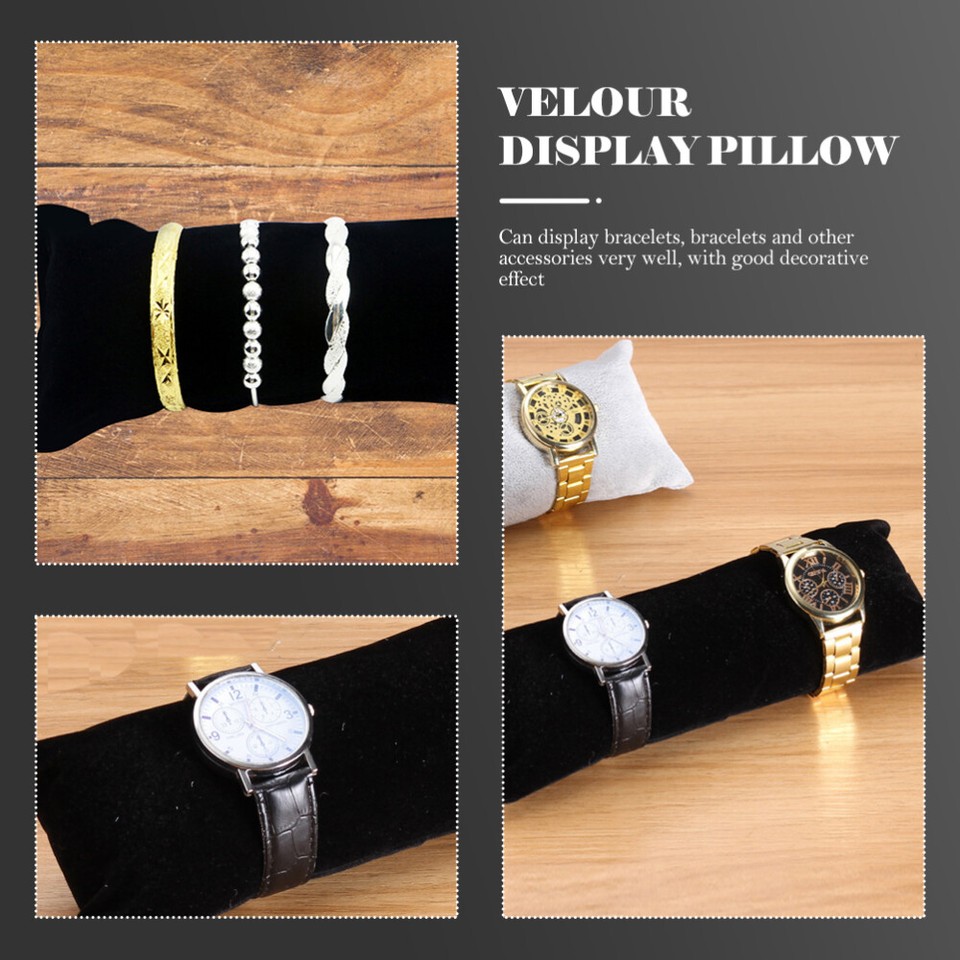 Watch Pillow Jewelry Displays Black Pillows Velvet Holder Bangle | eBay