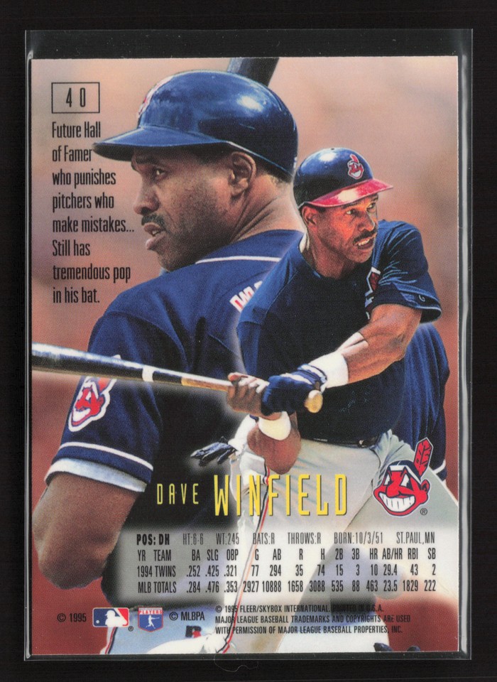1995 SkyBox E-Motion #40 Dave Winfield Cleveland Indians | eBay