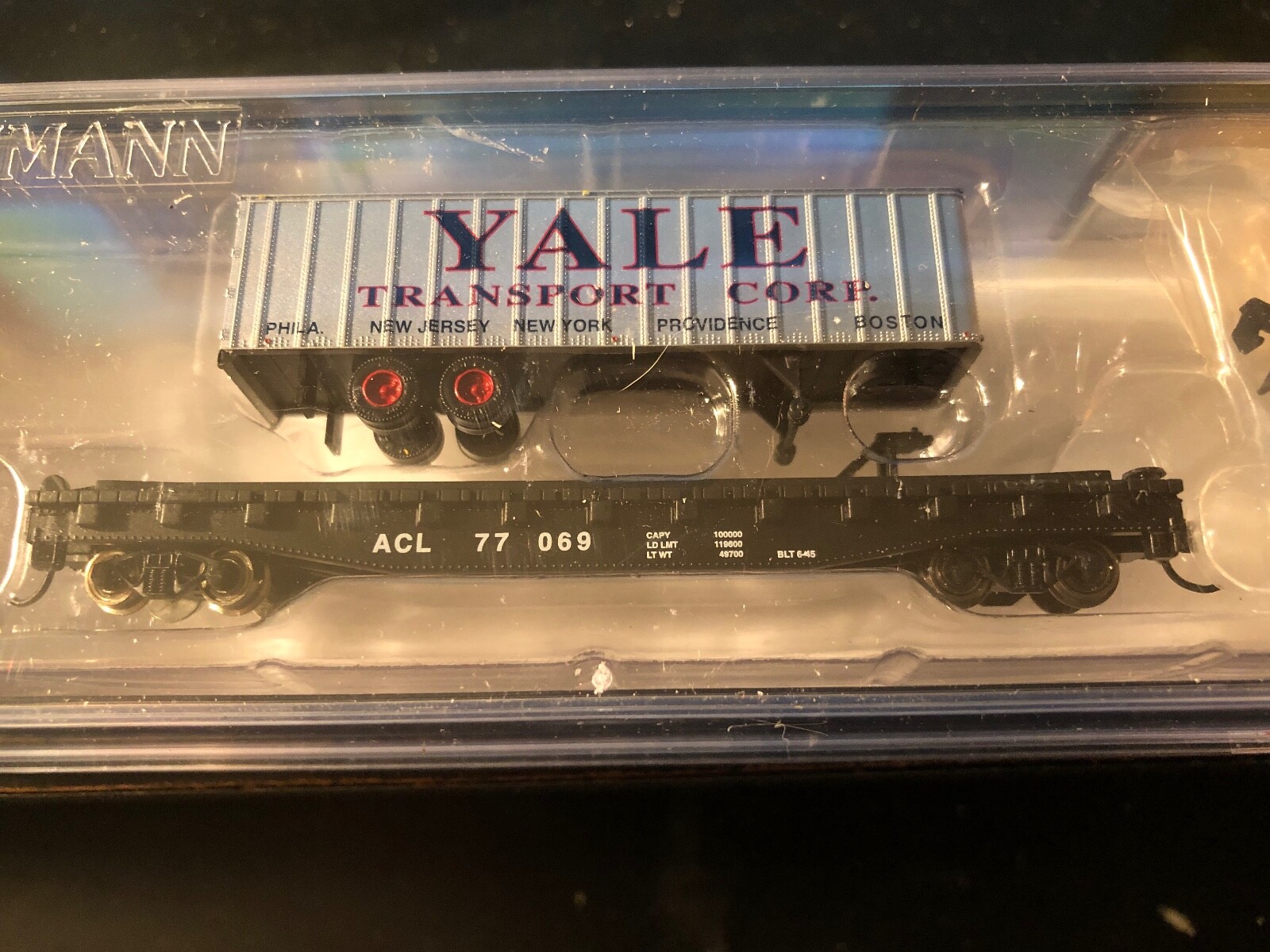Bachmann #16754 N scale “ACL" TOFC with Yale trailer Rd.#77069 | eBay